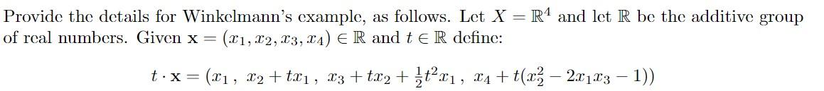 Provide the details for Winkelmann's example, as | Chegg.com
