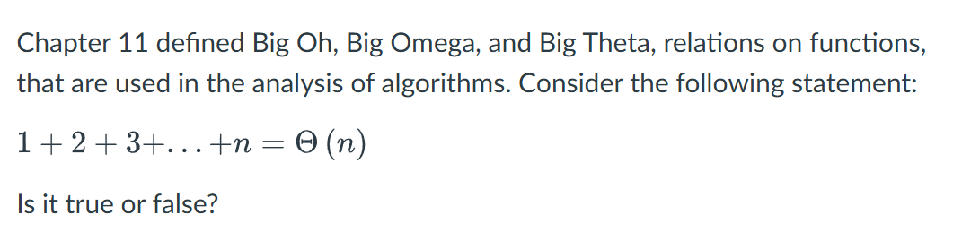 Solved Chapter 11 ﻿defined Big Oh, ﻿Big Omega, and Big | Chegg.com