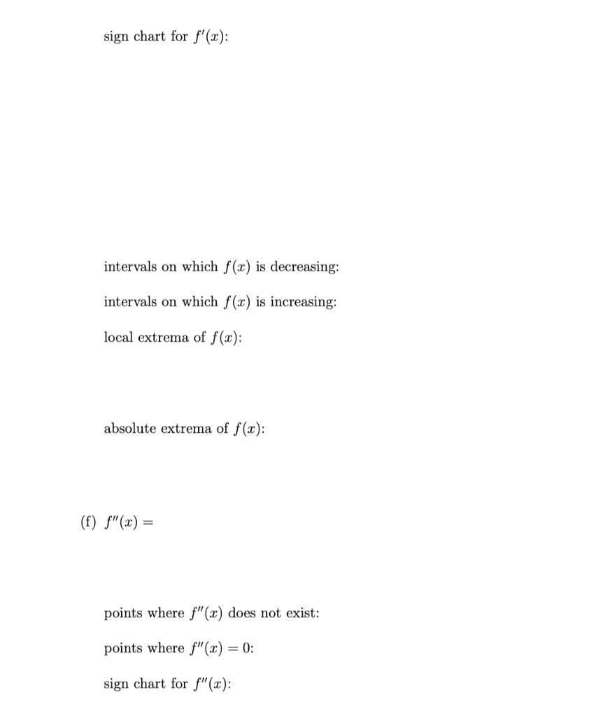 Solved sign chart for f'(): intervals on which f(x) is | Chegg.com