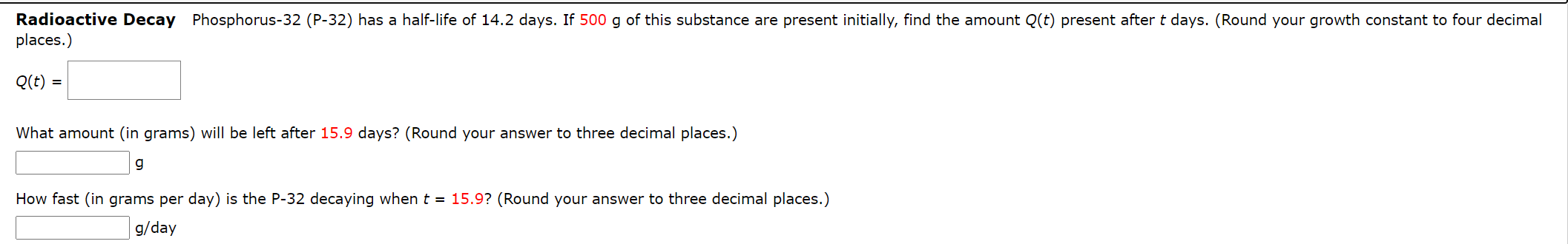 Solved Radioactive Decay Phosphorus-32 (P-32) has a | Chegg.com