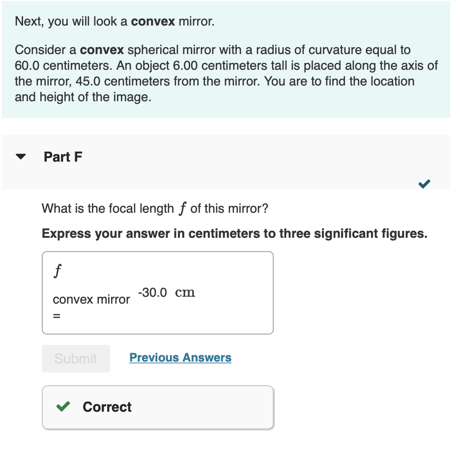 Solved Next, you will look a convex mirror. Consider a | Chegg.com