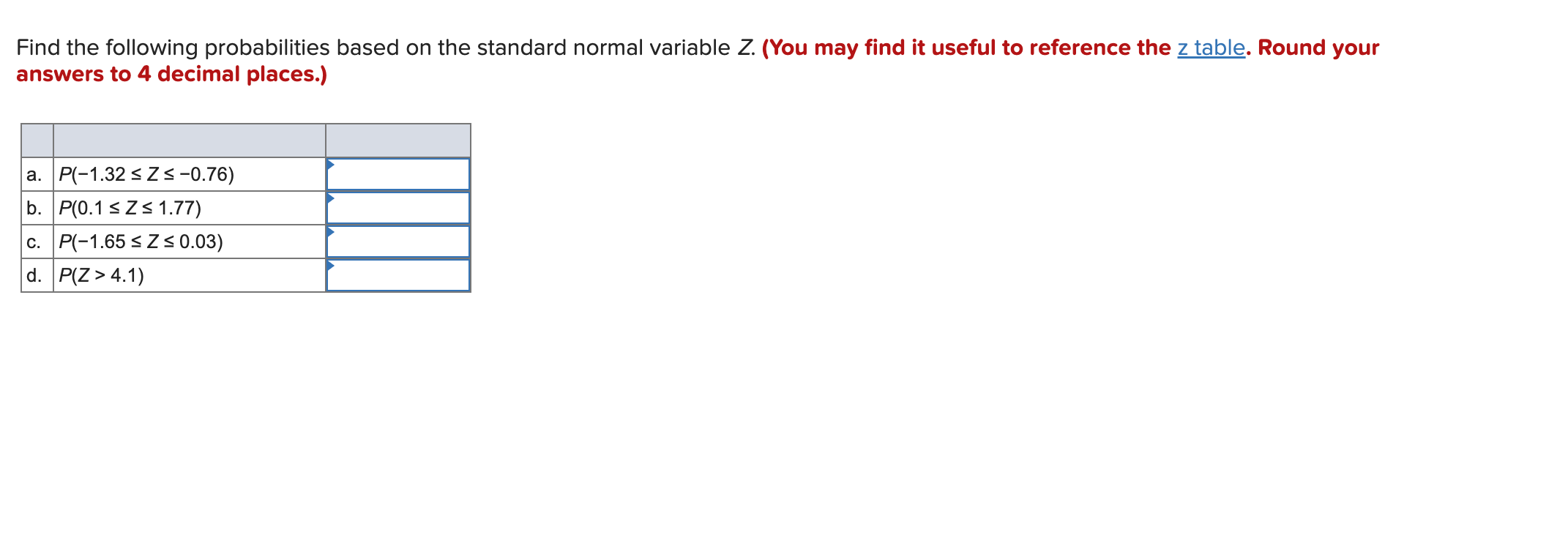 Solved Find the following probabilities based on the | Chegg.com