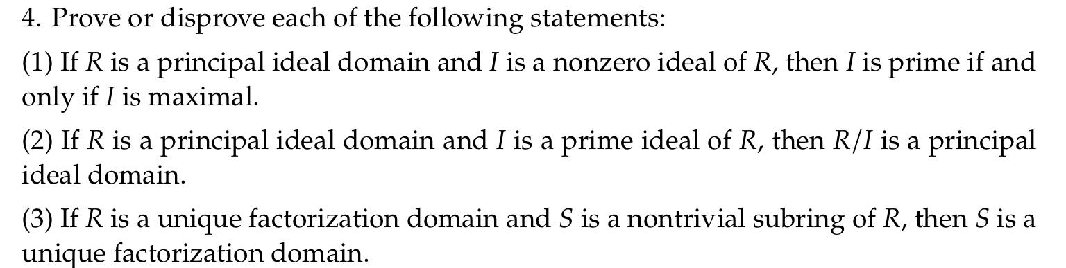 Solved 4. Prove or disprove each of the following | Chegg.com