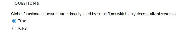 Solved Global functional structures are primarily used by | Chegg.com