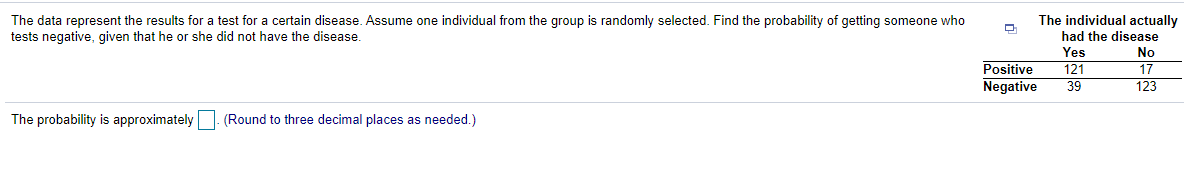 Solved The data represent the results for a test for a | Chegg.com