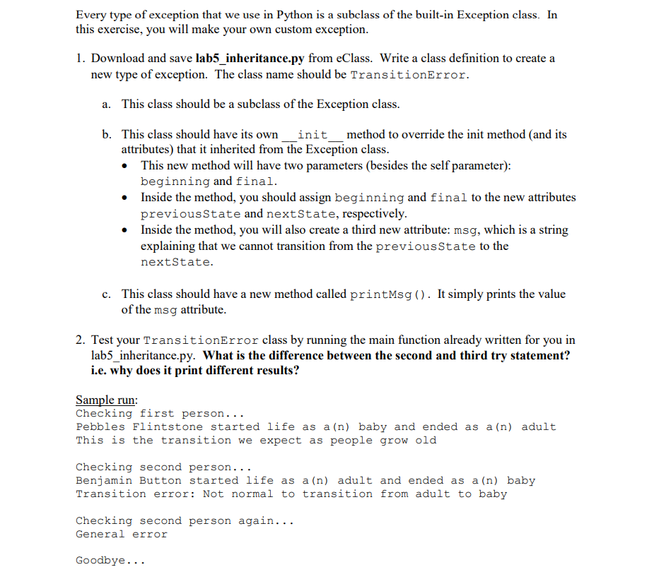 Solved Exercise 1 Inheritance Is A Fundamental Concept In