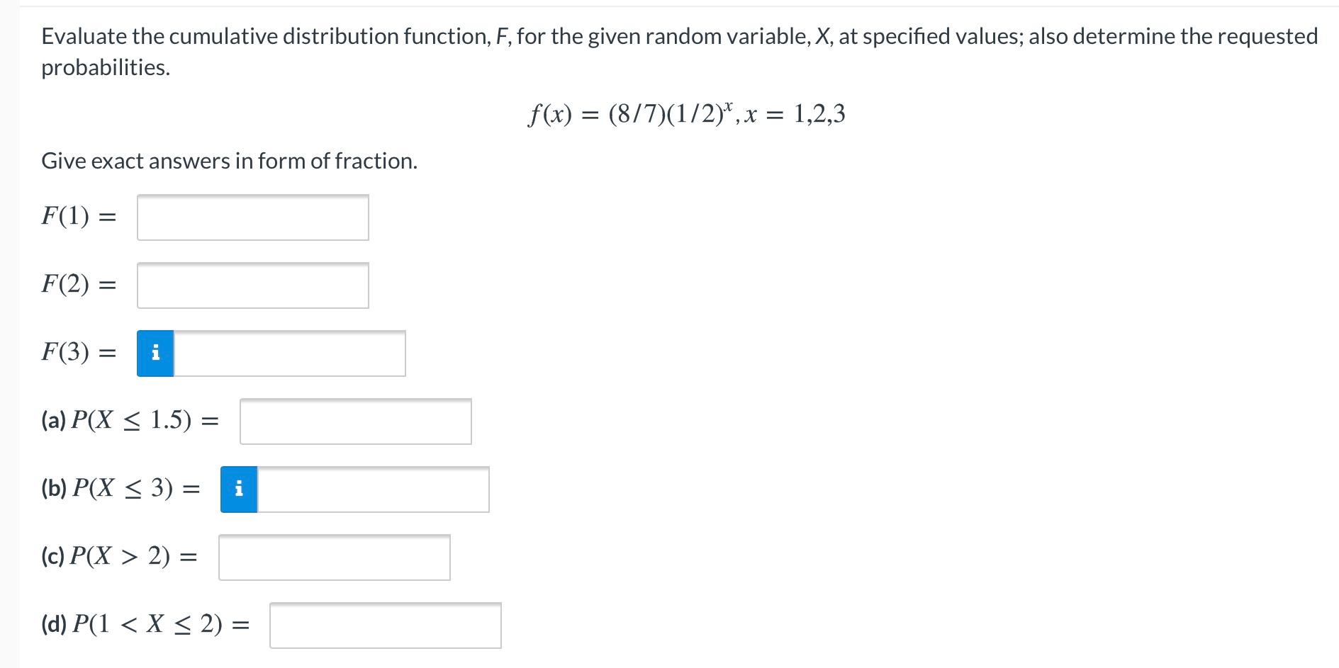 Solved Evaluate The Cumulative Distribution Function F For 5280