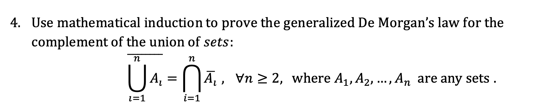 Solved Use mathematical induction to prove the generalized | Chegg.com