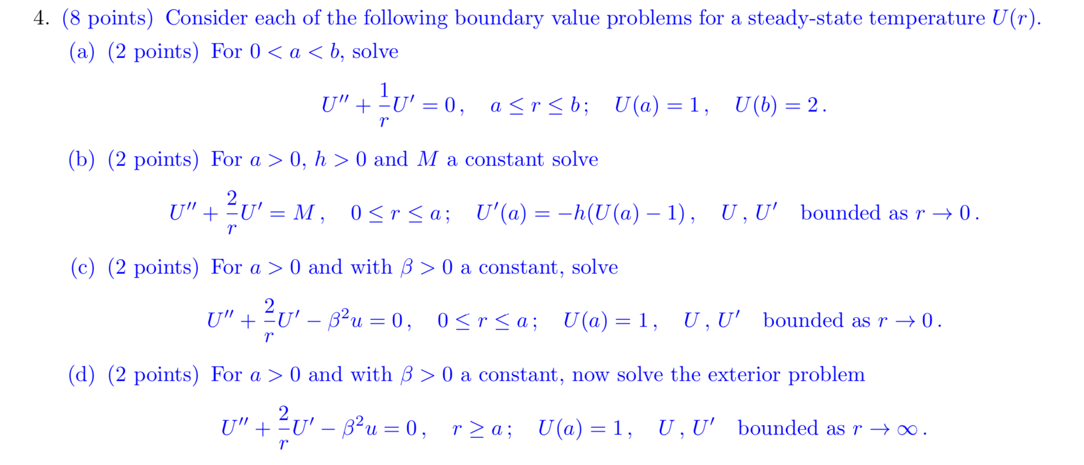 Solved (8 ﻿points) ﻿Consider each of the following boundary | Chegg.com