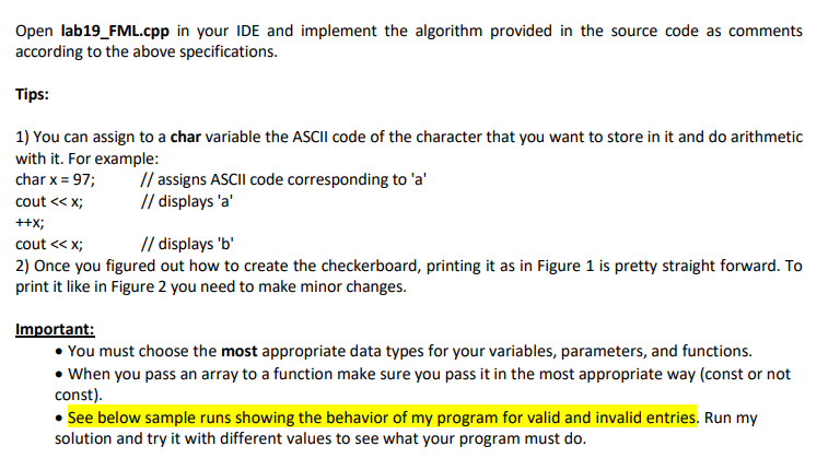 Solved Lab 19: Two-Dimensional Arrays Due: 11/24/21 In this | Chegg.com