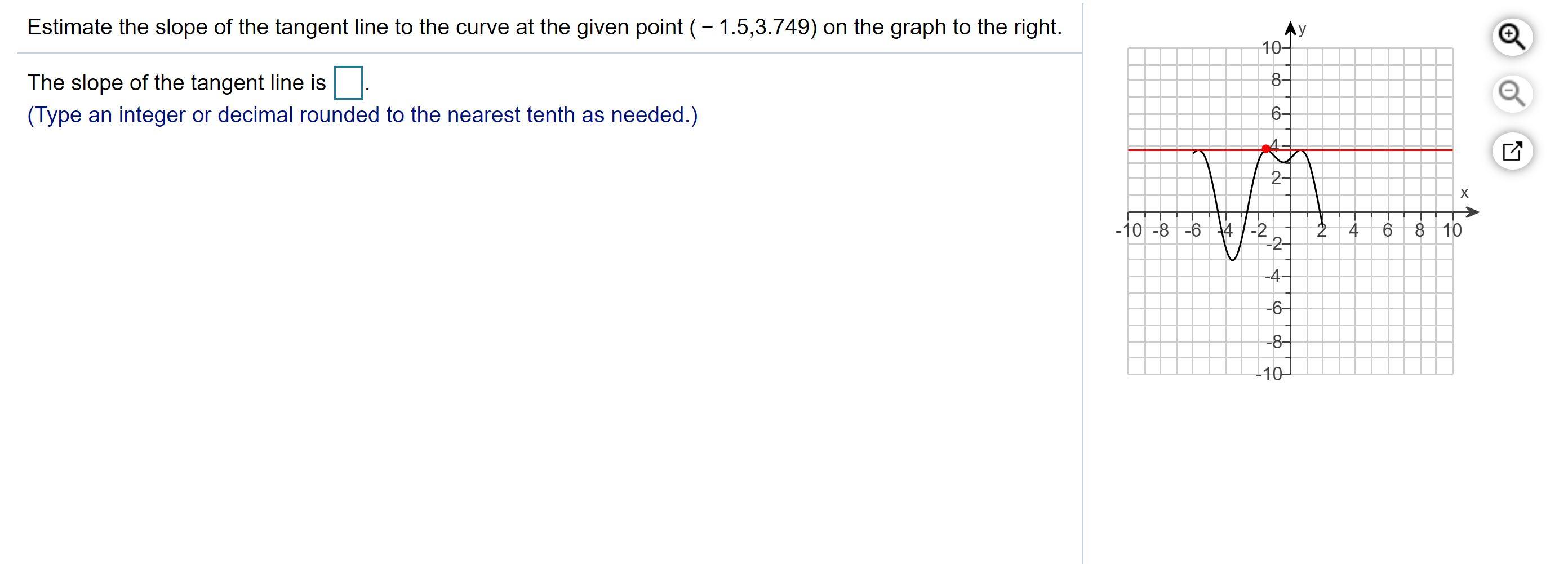 Solved Estimate the slope (slope = rise/run) of the tangent | Chegg.com