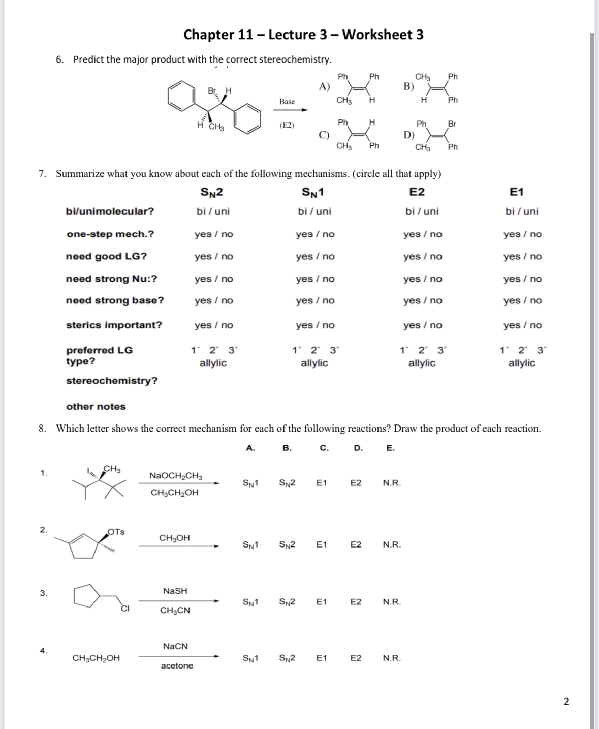 Solved Chapter 11 - ﻿Lecture 3 - ﻿Worksheet 3Predict the | Chegg.com