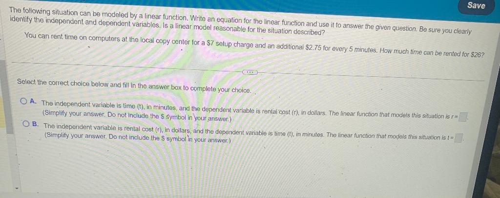 Solved The following situation can be modeled by a linear | Chegg.com