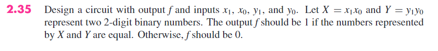 Solved 35 Design a circuit with output f and inputs | Chegg.com