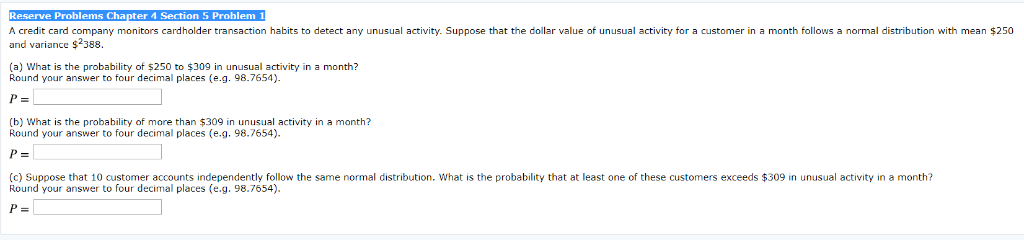 Solved Reserve Problems Chapter 4 Section 5 Problem 1 credit | Chegg.com