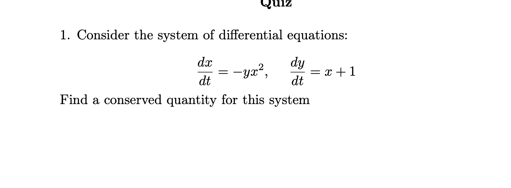 Solved 1. Consider the system of differential equations: | Chegg.com