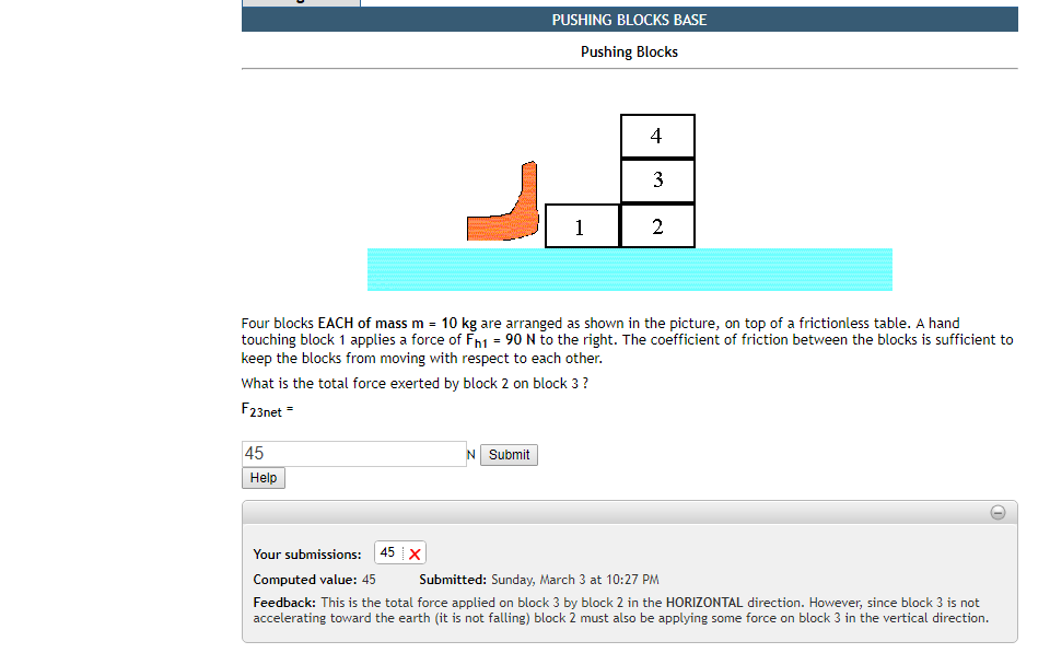 Solved PUSHING BLOCKS BASE Pushing Blocks 4 2 Four blocks | Chegg.com