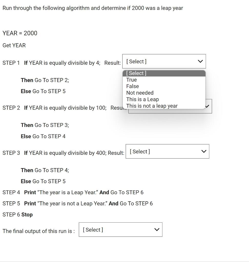 Solved Run through the following algorithm and determine if | Chegg.com