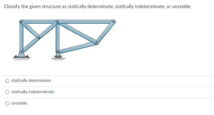 Solved Classify the given structure as statically | Chegg.com