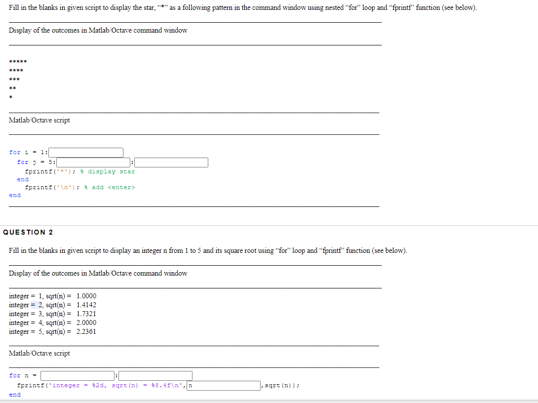Solved Fill in the blanks in given script to display the | Chegg.com