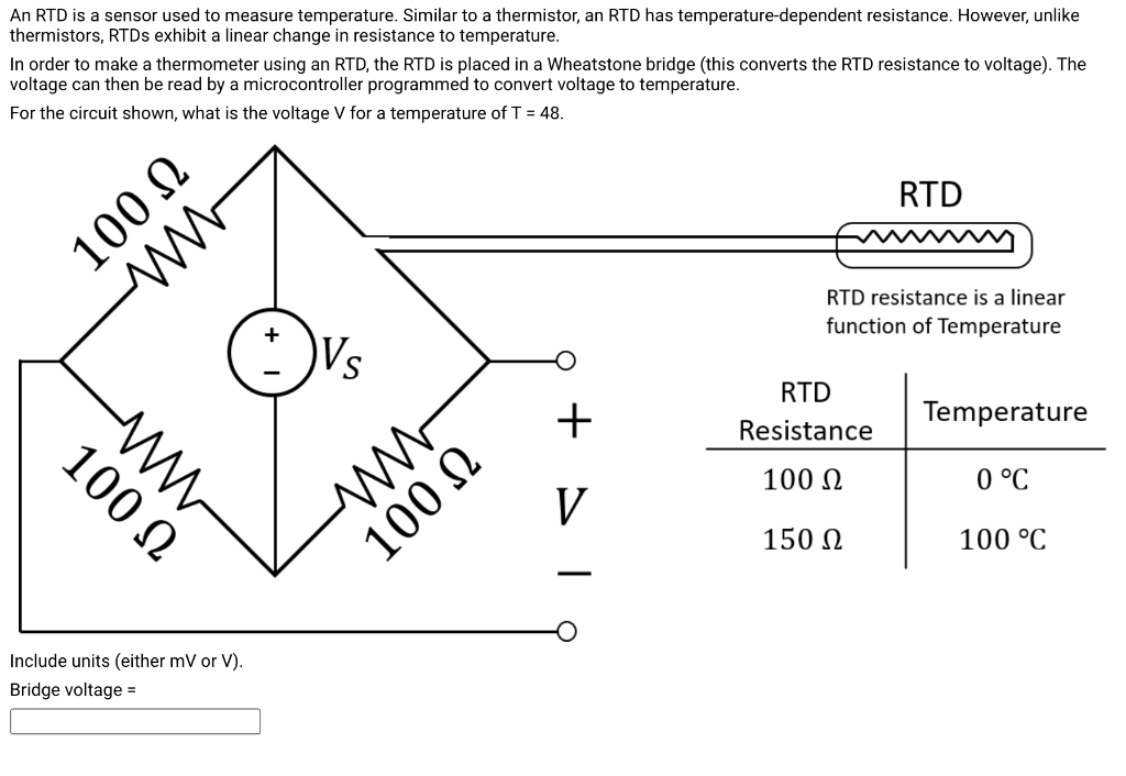 Solved An RTD is a sensor used to measure temperature. | Chegg.com