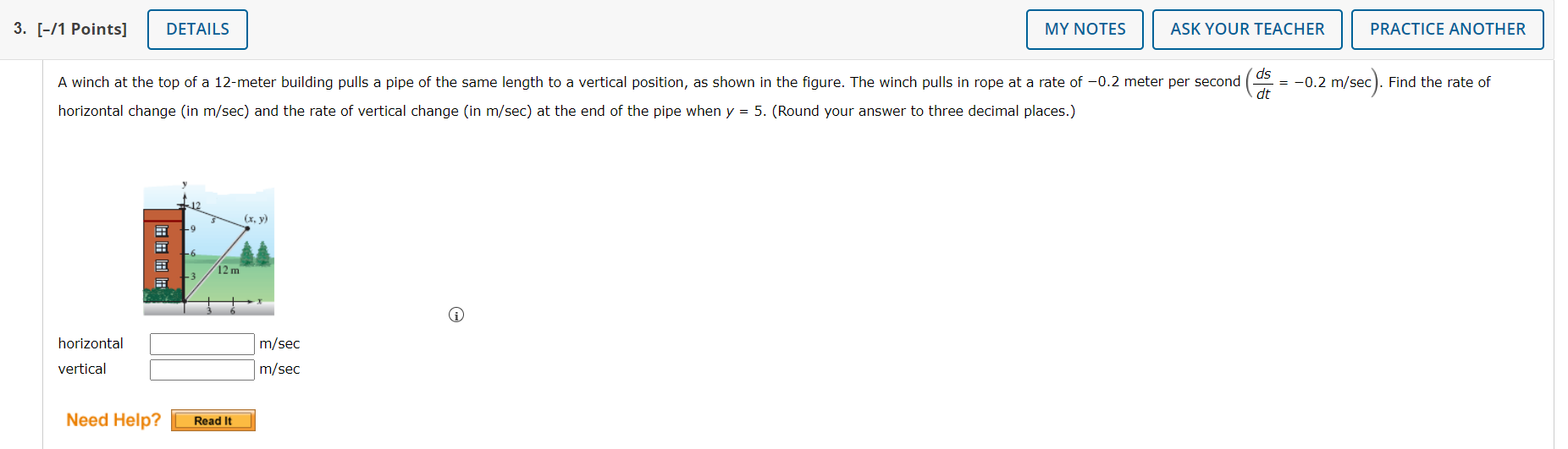 Solved horizontal change (in m/sec ) and the rate of | Chegg.com