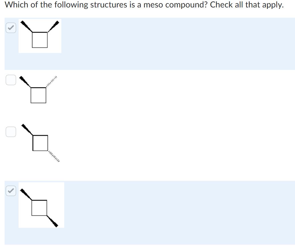 Solved Which of the following structures is a meso compound? | Chegg.com