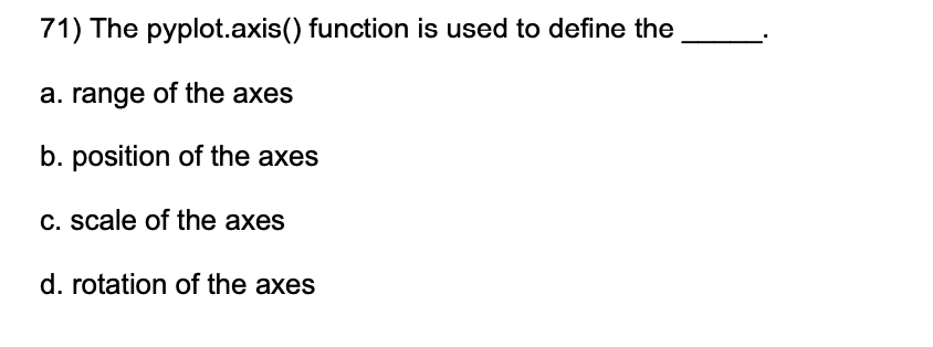 Solved 74) Which code block generates the following output? | Chegg.com