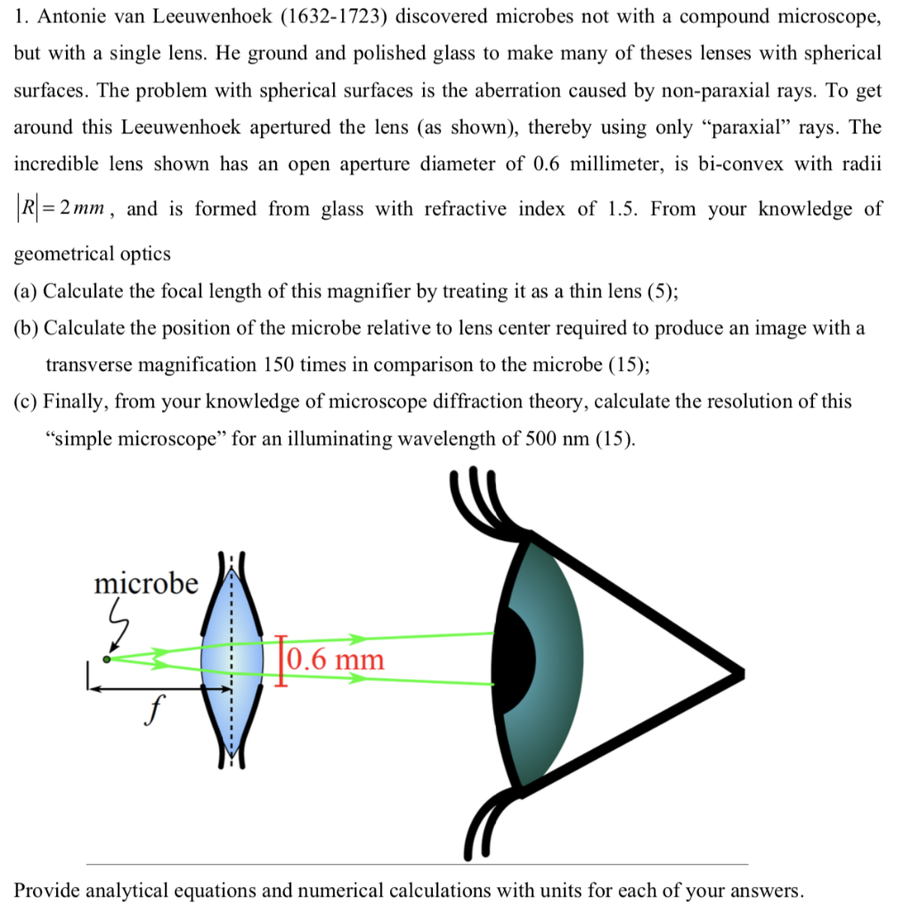 Solved 1. Antonie van Leeuwenhoek (1632-1723) discovered | Chegg.com