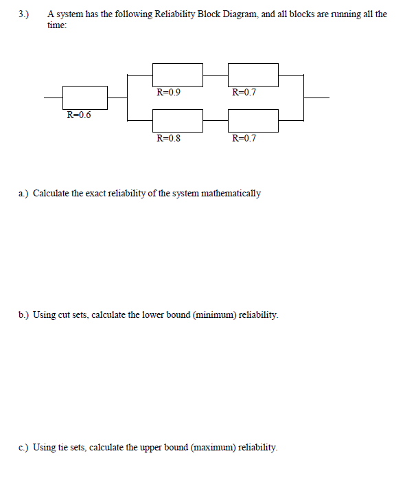 Solved 3.) A system has the following Reliability Block | Chegg.com