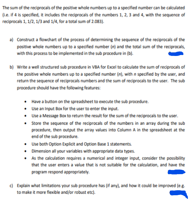 Solved The sum of the reciprocals of the positive whole | Chegg.com