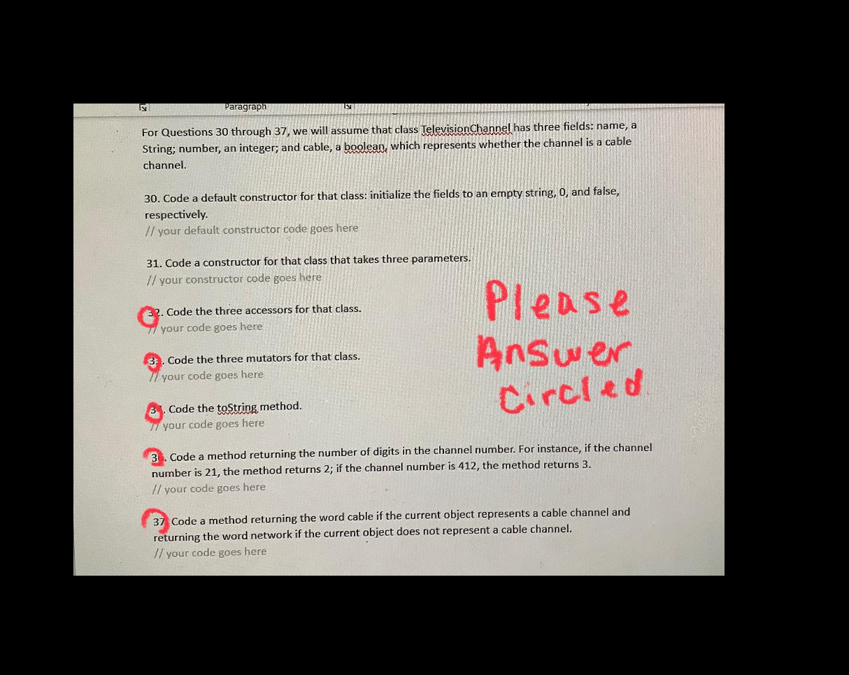 Solved For Questions 30 through 37 , we will assume that | Chegg.com
