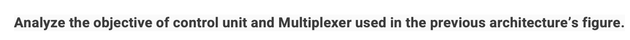 Solved question explain how control unit and multiplexer are | Chegg.com