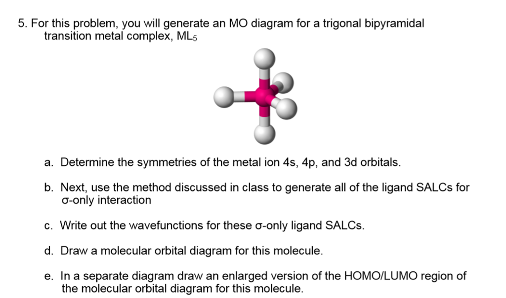 5. For this problem, you will generate an MO diagram | Chegg.com