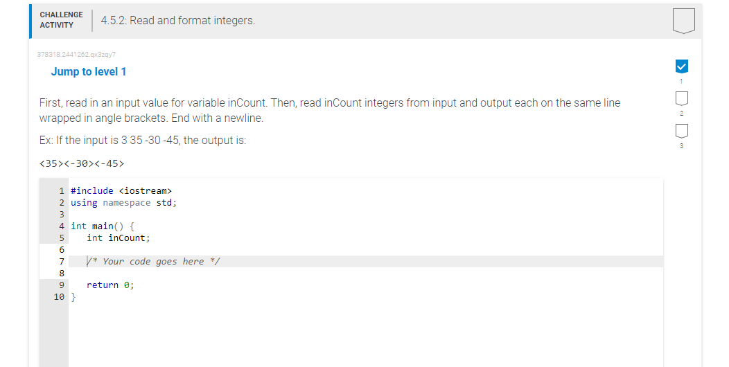 Solved CHALLENGE ACTIVITY 4.5.2: Read and format integers. | Chegg.com