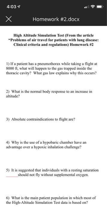 Solved 4:03 Homework #2.docx High Altitude Simulation Test | Chegg.com