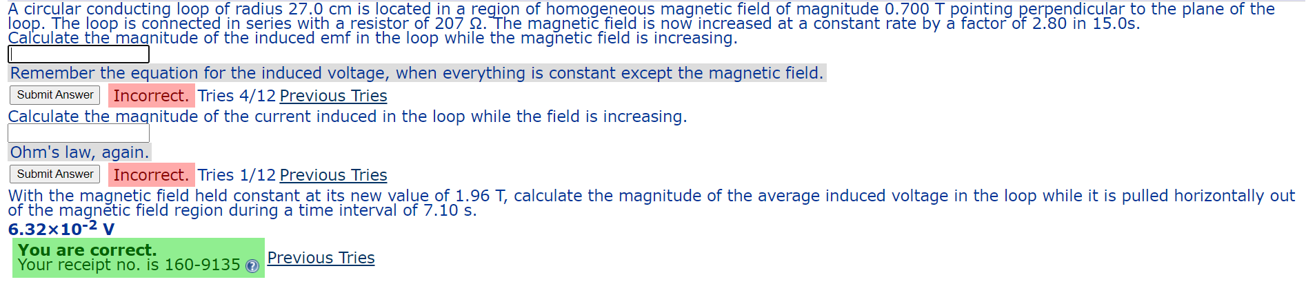 Solved A circular conducting loop of radius 27.0 cm is | Chegg.com