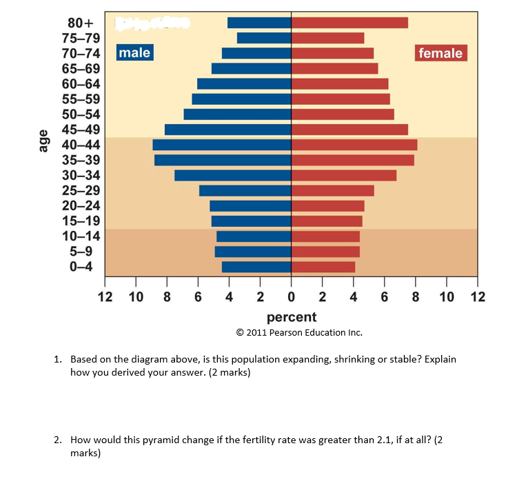 Solved 1. Based on the diagram above, is this population | Chegg.com