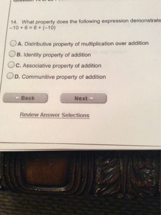 Solved 5. What property does the following expression | Chegg.com