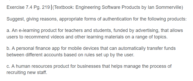 Solved Exercise 7.4 Pg. 219|(Textbook: Engineering Software | Chegg.com