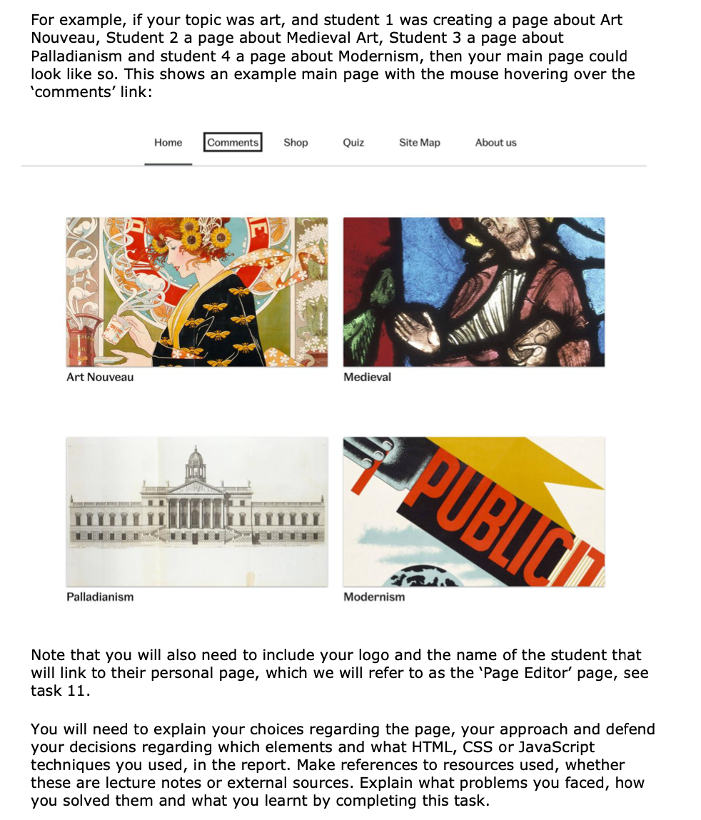 Solved For example, if your topic was art, and student 1 was | Chegg.com