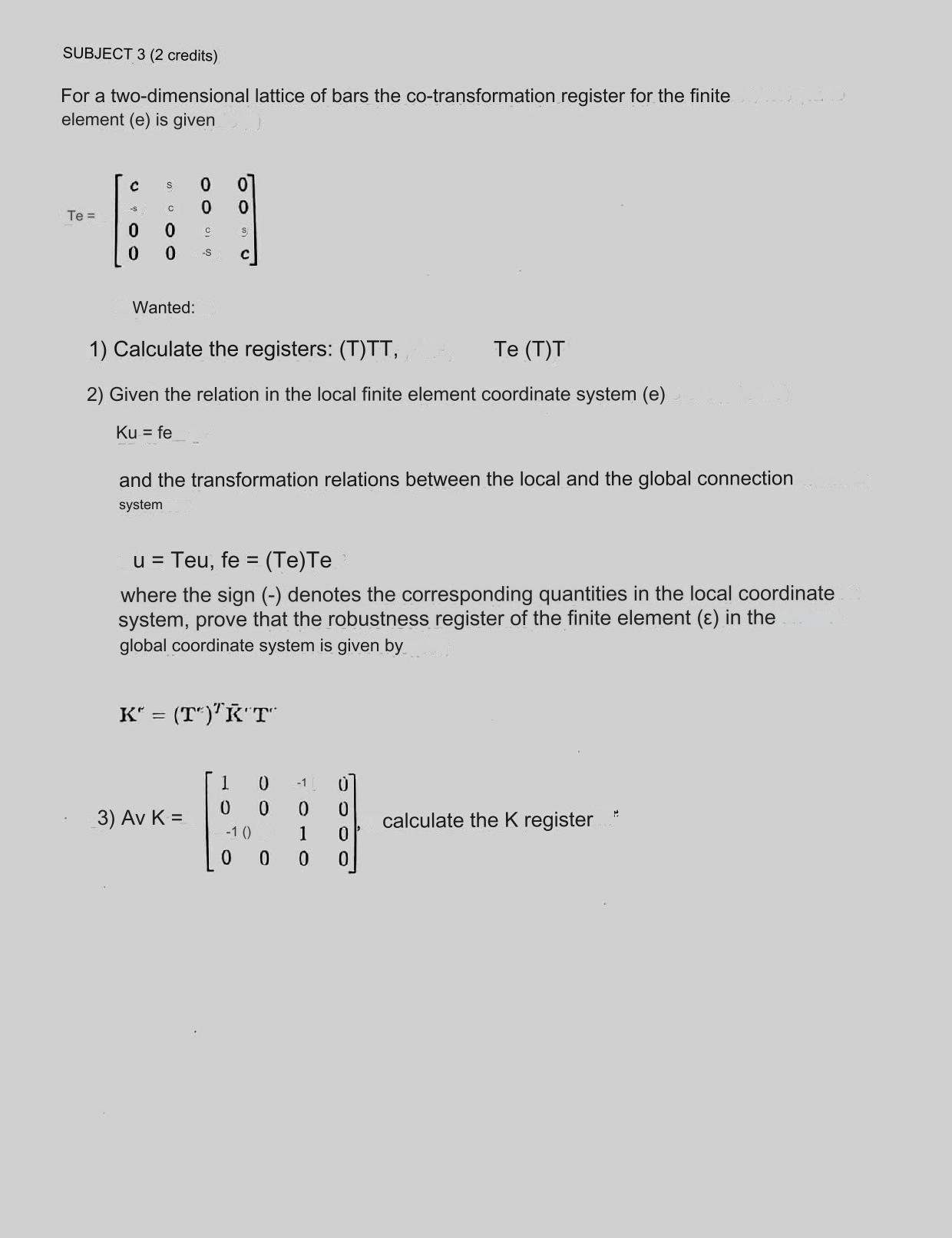 Solved For a two-dimensional lattice of bars the | Chegg.com