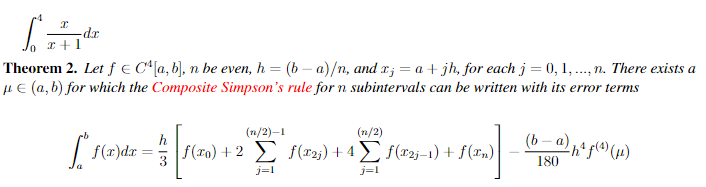 Solved Use the Composite Simpson's rule with n=4 ﻿to | Chegg.com