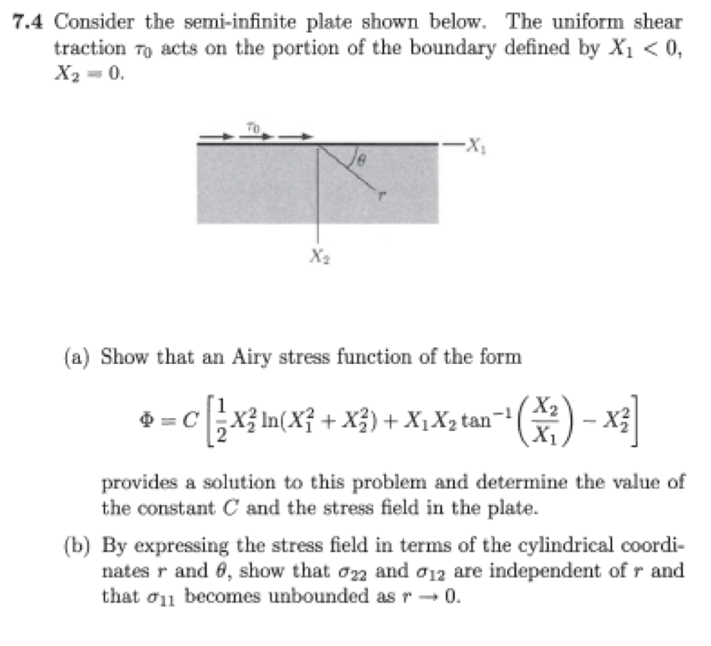 7.4 Consider the semi-infinite plate shown below. The | Chegg.com