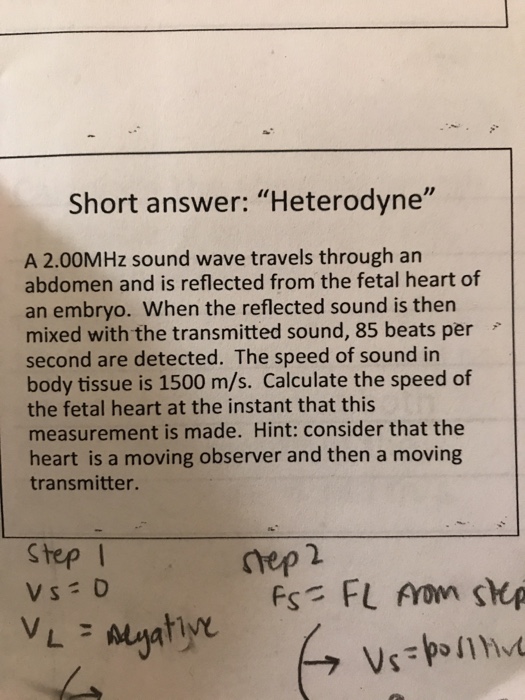 Solved Short answer: "Heterodyne" A 2.00MHz sound wave | Chegg.com