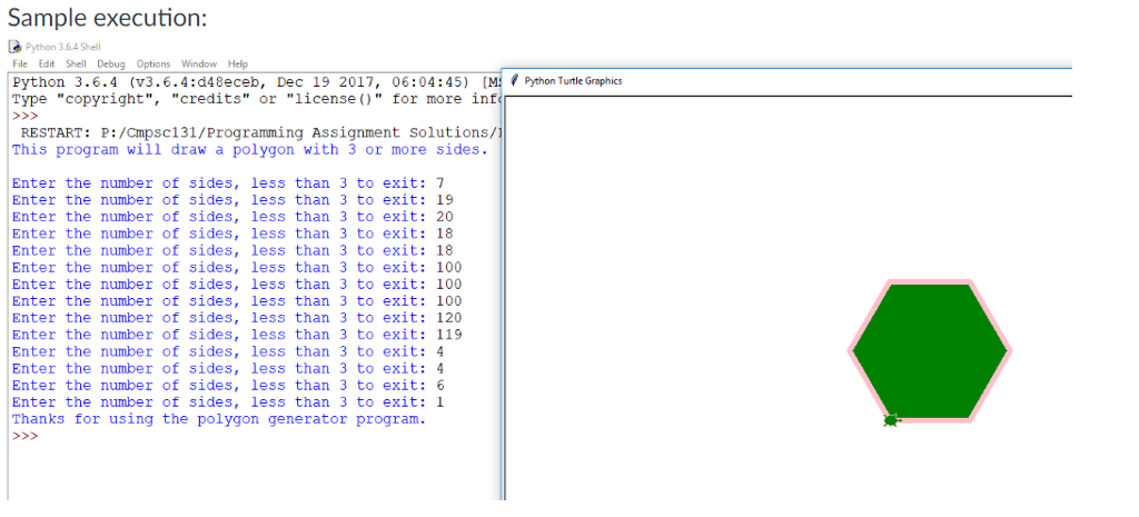 Solved Regular Polygons With Turtle Graphics Python Crea Chegg