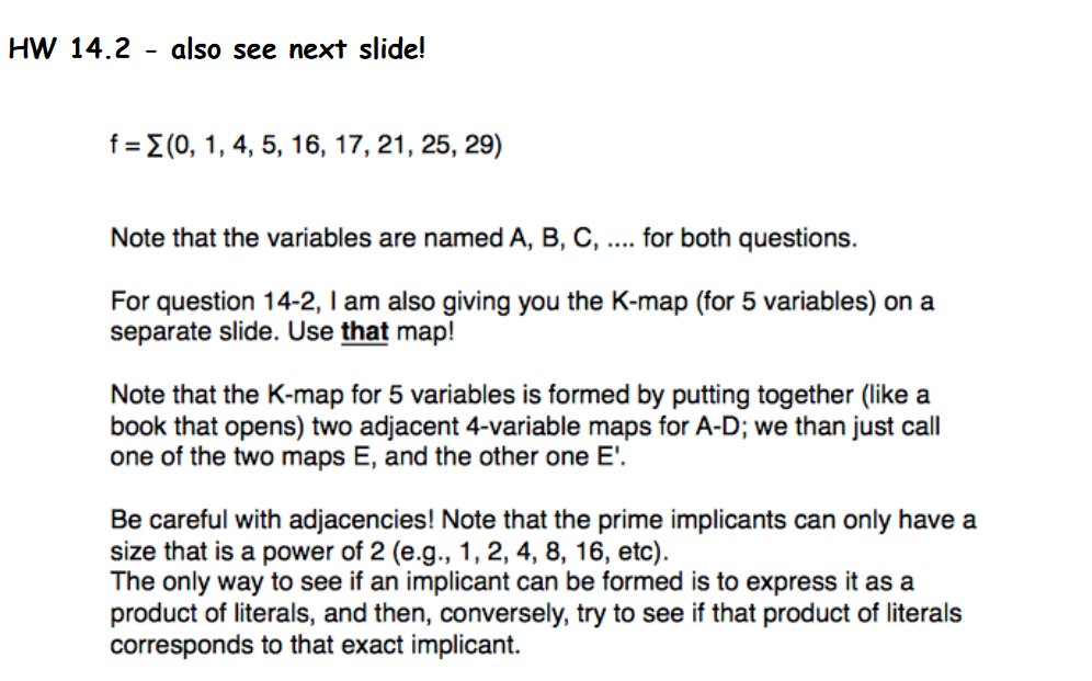 Solved HW 14.2 - also see next slide! | Chegg.com