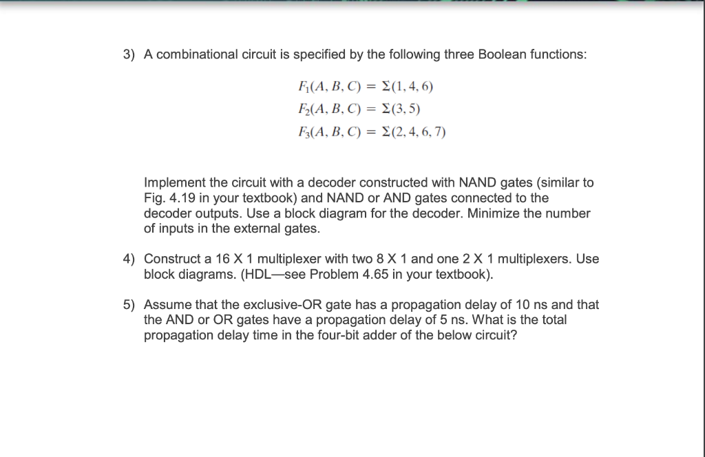 Solved 3) A combinational circuit is specified by the | Chegg.com