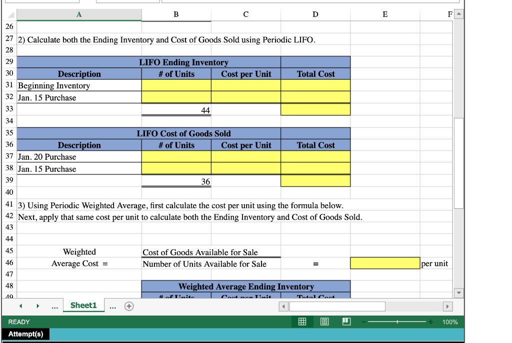 Solved 1. Calculate cost of ending inventory and cost of | Chegg.com