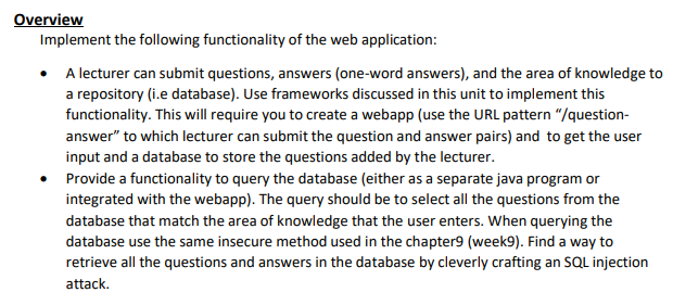 Solved Overview Implement the following functionality of the | Chegg.com